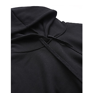 SweatyRocks Sweatshirt Pullover Fleece Drop Shoulder Striped Hoodie Black Small