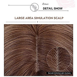 Esmee 24 Inches Long Wavy Wig Brown ombre Blonde Wigs Cosplay Party Wigs for Women Heat Resistant Fibre for Daily Party Use