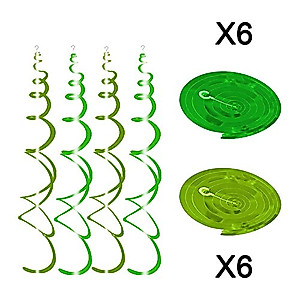 Tifeson St. Patrick's Day Decorations Hanging Swirls - 36 PCS Shamrock Clover Leprechaun Horseshoe Ceiling Foil Swirls for Lucky Day Home Office Decor - Saint Patrick's Day Irish Party Hanging Decorations Supplies