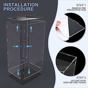 DuvinDD Acrylic Display Case for Large Collectibles, 29 inch Tall Clear Display Box for Bearbrick 1000% Lego 10341 Doll Figure Dustproof Protective Showcase Stand, Assemble Acrylic Box with Black Base