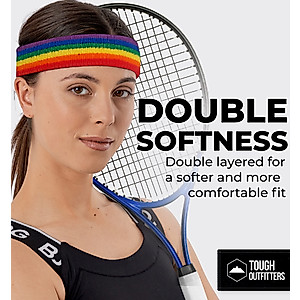 Running Headbands for Men and Women - Athletic Sweatband - Terry Cloth Bands for Basketball, Tennis, Football, Gym, Running, Cosplay & Costumes