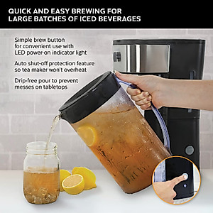 VETTA 10-Cup Iced Tea Maker with Adjustable Strength Selector for Tea and Iced Coffee, Black (VTM-101) (NJE90002)
