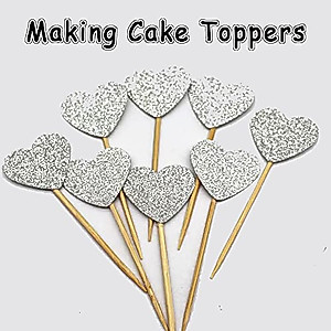 SALEMAR Silver Glitter Cardstock Paper for Cricut Duarable Sparkling Card Stock for Creating Holiday Greeting Card, Cake Toppers, Wedding Crafts, Paper Crafting, 250Gsm, 10 Sheets