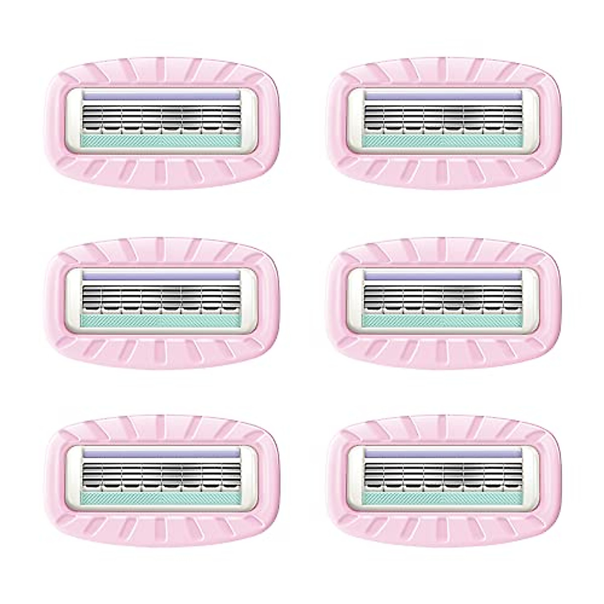 Amazon Basics Women's 4 Blade FITS Razor Refills for Women, FITS Amazon Basics FITS Handles and Venus Handles, Moisturizing Surround, 6 Refill Cartridges, 1 Pack of 6