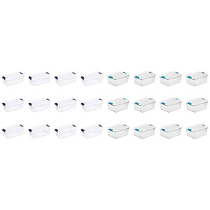 Sterilite Clear Storage Boxes with Latches Bundle (12-Pack)
