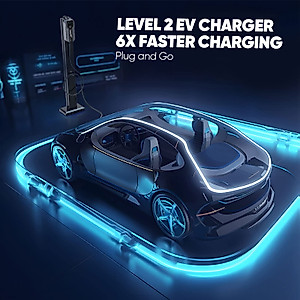 EV Charger Level 2, 32Amp 240V NEMA 14-50 Plug Electric Car Charger with 21 ft Cable, 10/16/24/32A Adjustable Portable J1772 EV Charger for J1772 EVs, PHEVs