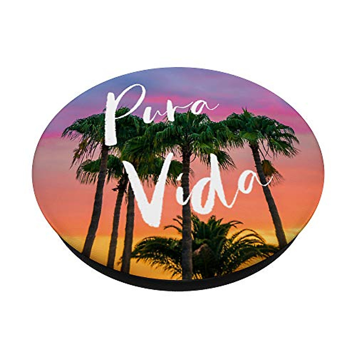 Pura Vida Palm Tree on the Beach Sunset Quote PopSockets PopGrip: Swappable Grip for Phones & Tablets