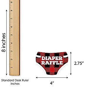 Big Dot of Happiness Lumberjack - Channel the Flannel - Diaper Shaped Raffle Ticket Inserts - Buffalo Plaid Baby Shower Activities - Diaper Raffle Game - Set of 24