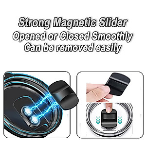 Replacement Yeti Tumbler Lid, 2Pcs 20oz Yeti Tumbler Magnetic Slider Replacement, Great Spill Proof Effect Coffee Cup Lids with Magnetic Slider Switch for 10/24oz Mug/10oz Lowball/Ozark Trail/OldStyle