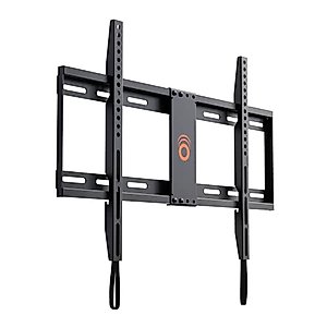 ECHOGEAR Low Profile Fixed TV Wall Mount for TVs Up to 80" - Holds Your Only 1.25" from The Pull String Locking System Easy Cable Access Big Hardware Assortment Simple Install
