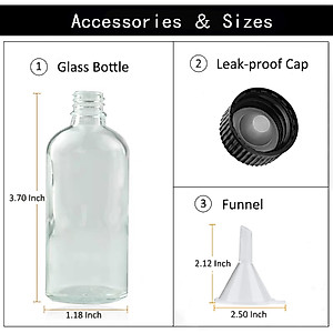 6 Pack Shot Bottles with Caps, 2 oz Glass Jars with Lids, Ginger Shots Bottles, Mini Glass Bottles or Decorative Bottles for Ginger, Vanilla Extract, Cinnamon, Honey, Cayenne, Wellness Shot, Hot Sauce