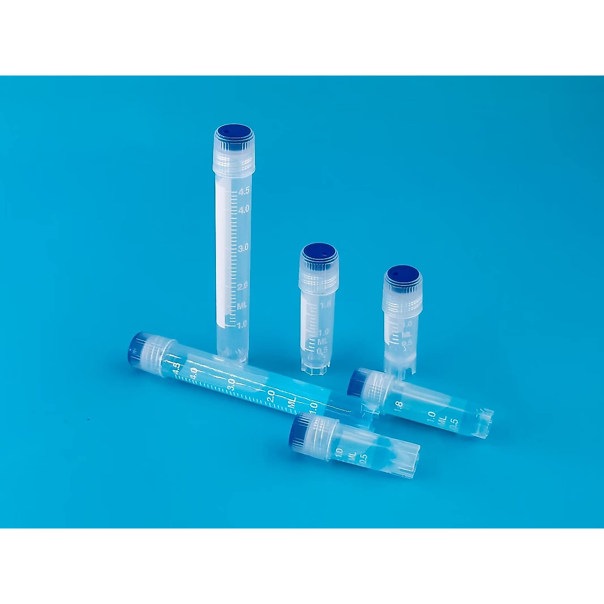 LUERFLEX 5ML External Thread Self-Standing Cryogenic Vials with Silicone Washer Seal,EO Sterile, Pack of 100