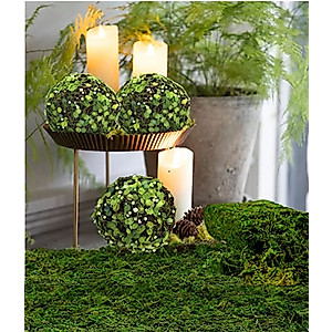 BYHER Decorative Balls for Bowls, Fake Moss Ball for Vase Filler Home Decor (3.2" - Set of 6)