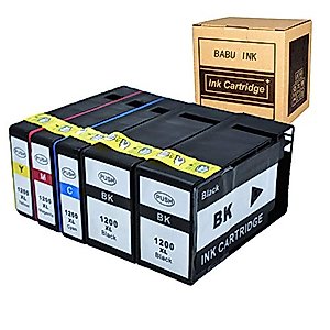 BABU Compatible Ink Cartridge Replacement for Canon PGI-1200XL Work For Canon Maxify MB2320 MB2020 MB2350 MB2050 MB2120 MB2720 Printer(5-pack)