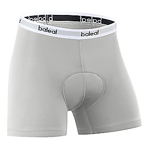 BALEAF Men's Cycling Underwear 4D Padded Bike Shorts Padding Road Biking Bicycle MTB Liner Shorts Spin Underpants, Grey L