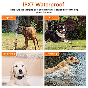 MAISOIE Dog Training Collar, IPX7 Waterproof Shock Collar with Remote Range 1300ft, 3 Training Modes, Beep, Shock, Vibration, Rechargeable Electric Shock Collar for Small Medium Large Dogs