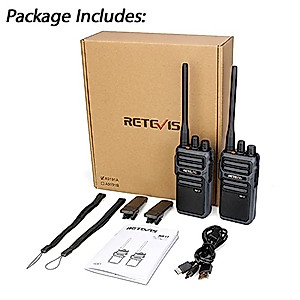 Retevis RB17 Walkie Talkie for Adults,Heavy Duty Two Way Radio Rechargeable,4400mAh Large Capacity Battery Handsfree Alarm,Portable 2 Way Radios for Hunting Skiing Cruise Shipping Outdoor Gift(2 Pack)