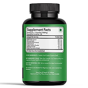 FITNESSVEDA Fitness Veda Liver Health Supplement Capsules with Milk Thistle Extract - Ayurvedic Medicine for Fatty Liver, Ayurvedic Liver Detox Capsule for Men and Women