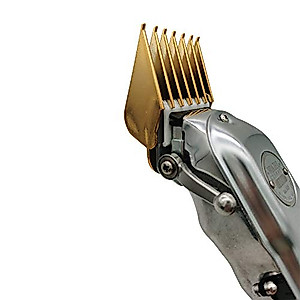 Professional Hair Clipper Guards Guides Gold Color Coded Cutting Guides #3170-400- 1/8” to 1 fits for most of W Clippers (Gold)