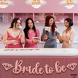 KatchOn, Rose Gold Glitter Bride To Be Banner - 10 Feet, No DIY | Bride to Be Rose Gold Banner | Bachelorette Party Decor | Bridal Shower Banner, Bridal Shower Decorations | Bride To Be Decorations