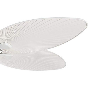 Honeywell Ceiling Fans Palm Island Tropical 52 Inch Ceiling Fan, Outdoor Ceiling Fan with Pull Chain, Tri-Mount 5 Palm Leaf Blade Design, ETL Wet Rated, White (50200-01)