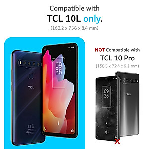 TUDIA DualShield Designed for TCL 10L Case T770B, [Merge] Shockproof Military Grade Tough Dual Layer Hard PC Soft TPU Slim Protective Case - Matte Black