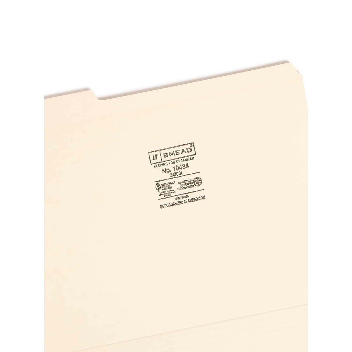 Smead File Folder, Reinforced 1/3-Cut Tab, Letter Size, Manila, 100 Per Box (10434)