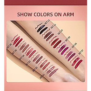 3Pcs Dark Brown Matte Liquid Lipstick, Lip Liner, Lip Gloss Trio Lip Set - One Step Lips Makeup Kits Waterproof Long-Lasting Moisturizing Velvety Nude Lip Stain Make Up Gift Set (11#)