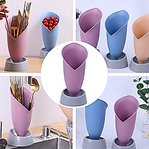 UPKOCH 1pc Chopsticks Flatware Serving with Fork Cute Kitchen Straw Organizer Cutlery Accessories Plastic Silverware Basket for Base Utensils Caddy Utinsels Spoon to Forks Tableware