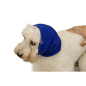 FDANDADE Quiet Ears for Dogs，Dog Hematoma Ear Wrap for Dogs Anxiety Relief – Noise Canceling for Fireworks, Thunderstorms, Pet Grooming & Force Drying(Blue M)