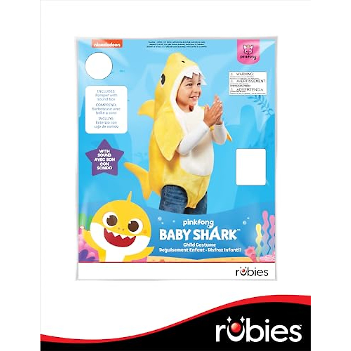 Rubie's unisex child Rubies Baby Shark With Sound Chip Costume, As Shown, Infant US