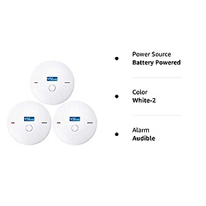 3 Pack 10 Year Battery Operated Smoke Detector and Carbon Monoxide Detector, Travel Portable Photoelectric Fire Co Alarm for Home, Kitchen
