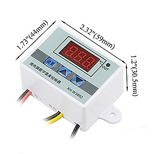 XINGYHENG XH-W3002 DC 110V-220V 1500W 10A Microcomputer Digital Temperature Controller Digital Display Thermostat Control Switch and NTC 10K Thermistor Sensors Temperature Probe (110-220V 1500W)