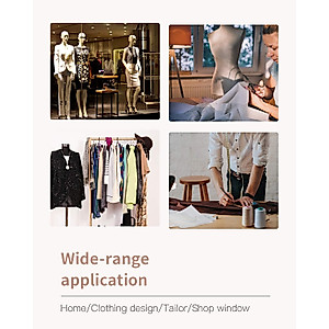 Female Mannequin Torso Manikin Dress Form 69" Realistic Full Body Mannequin Display Head Turns with Metal Base Plastic Adult Woman Adjustable Detachable Poseable Mannequin Model Mannequin Stand, White