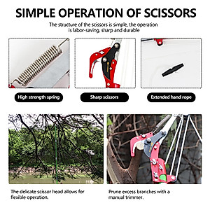 ELIXRION 7-27 Feet Pole Saws for Tree Trimming Manual Branch Pruner Cutter Kits, Manual Pole Saw Cut Branch Garden Tool Tree Pruner Extendable Hand Saw Tree Trimmer Long Handle Pruner with Storage Bag