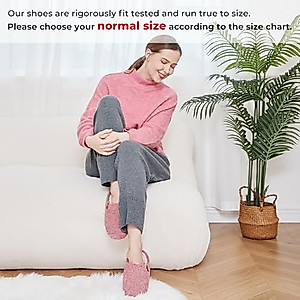 EverFoams Womens Slip On Home Slippers Soft Memory Foam House Slippers for Ladies Indoor (7-8, Pink)