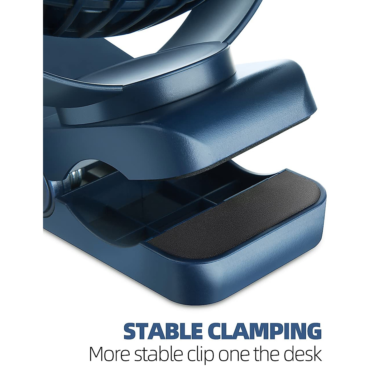 Viniper 6 inch Rechargeable Clip on Fan, 5000mah Battery Desk Fan : 360° Rotation & 3 Speeds Strong Wind Portable Fan, 8-30 Working Hours, Quiet and Powerful (Blue)