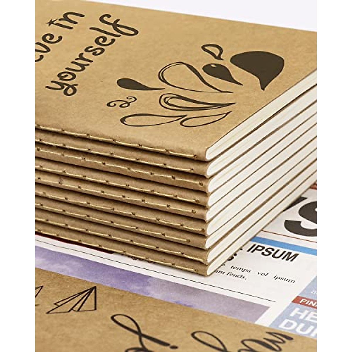 Dynta Motivational Notebooks Small Journals Bulk for Kids 18 Pack With Inspirational Covers Cute Notebooks for Teen Adult Teacher Student, 60 Lined Pages Each, A6(4 x 5.75 In)