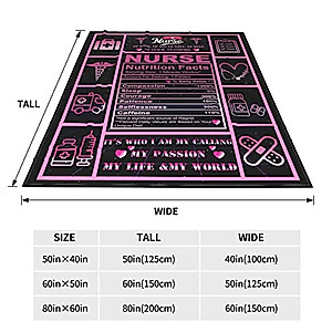 Nurse Blanket Gift for Women, Nurse Birthday Gift Lightweight Microfiber Throw Blanket for Living Room Couch Chair Bed Sofa Office 50x40i
