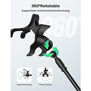 UGREEN Gooseneck Clip Phone Holder for Bed Desk Cell Phone Mount Flexible Lazy Long Arm Clamp Headboard Hand Free Overhead Video Recording Compatible with iPhone Pro Max Samsung Galaxy Ultra, 3.0 ft