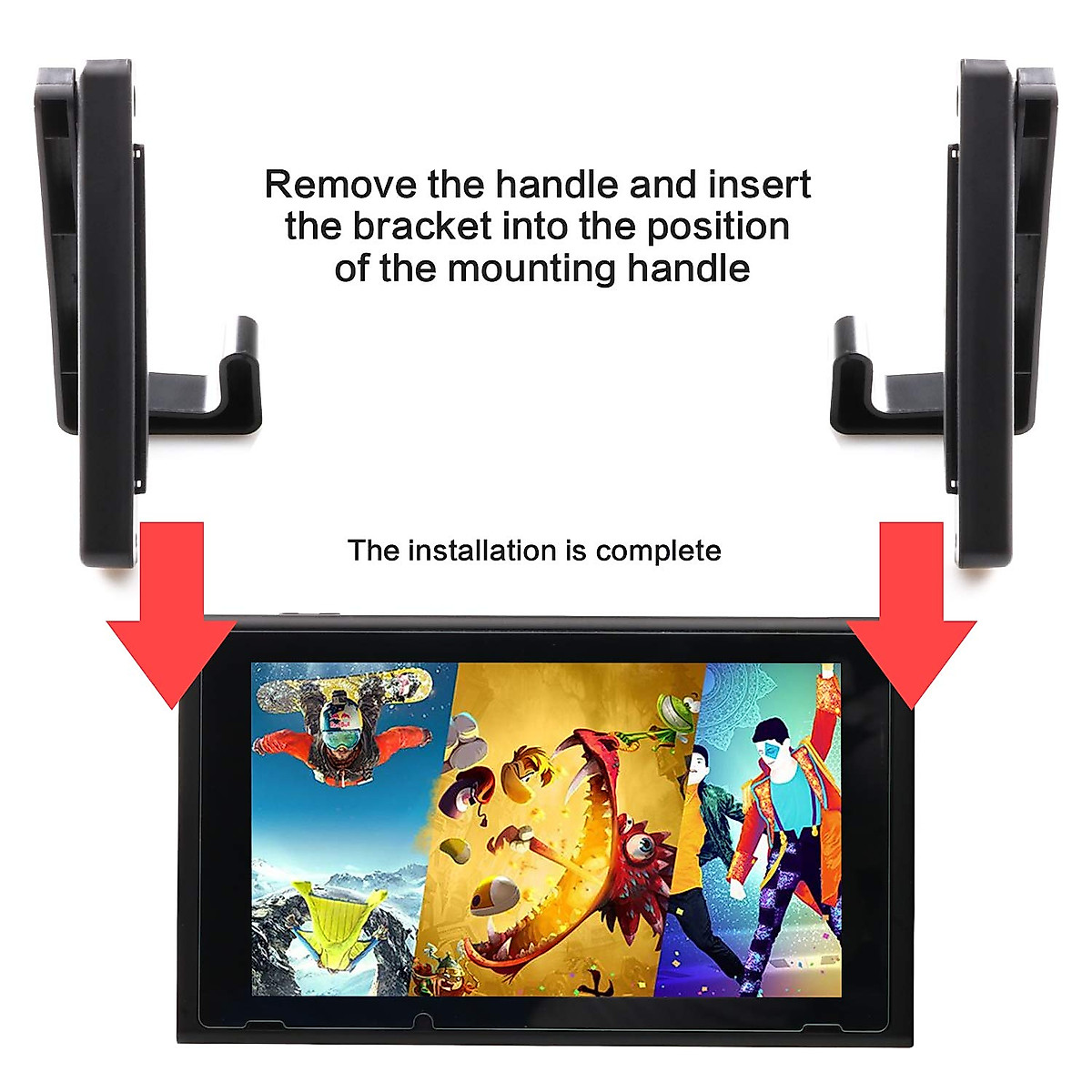 HEATFUN Stand for Nintendo Switch, Holder for Nintendo Switch and Switch Car Mount - Black