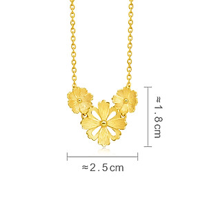 CHOW SANG SANG 999.9 24K Gold Price-by-Weight 9.73g Gold Blossom Necklace (45 CM) for Women and Wedding Occasion 88235N