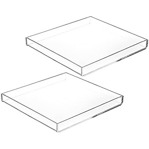 Beautyflier 2pcs Small Acrylic Tray, Digital Kitchen Scale Acrylic Tray, Cosmetic Storage Container for Vanity, Bathroom, Kitchen Cabinets