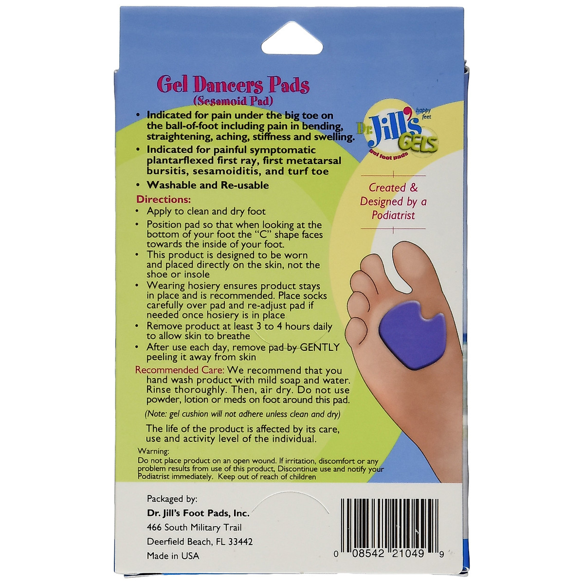 Dr. Jill's Gel Dancer's Pads (Right Foot)