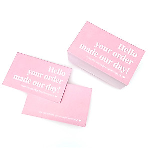 ITZAMNA Thank you Card hello your order made our day card hope this package brigtens yours Card 100 pink