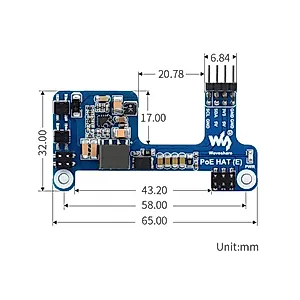 PoE HAT Power Over Ethernet 802.3af-Compliant for Raspberry Pi