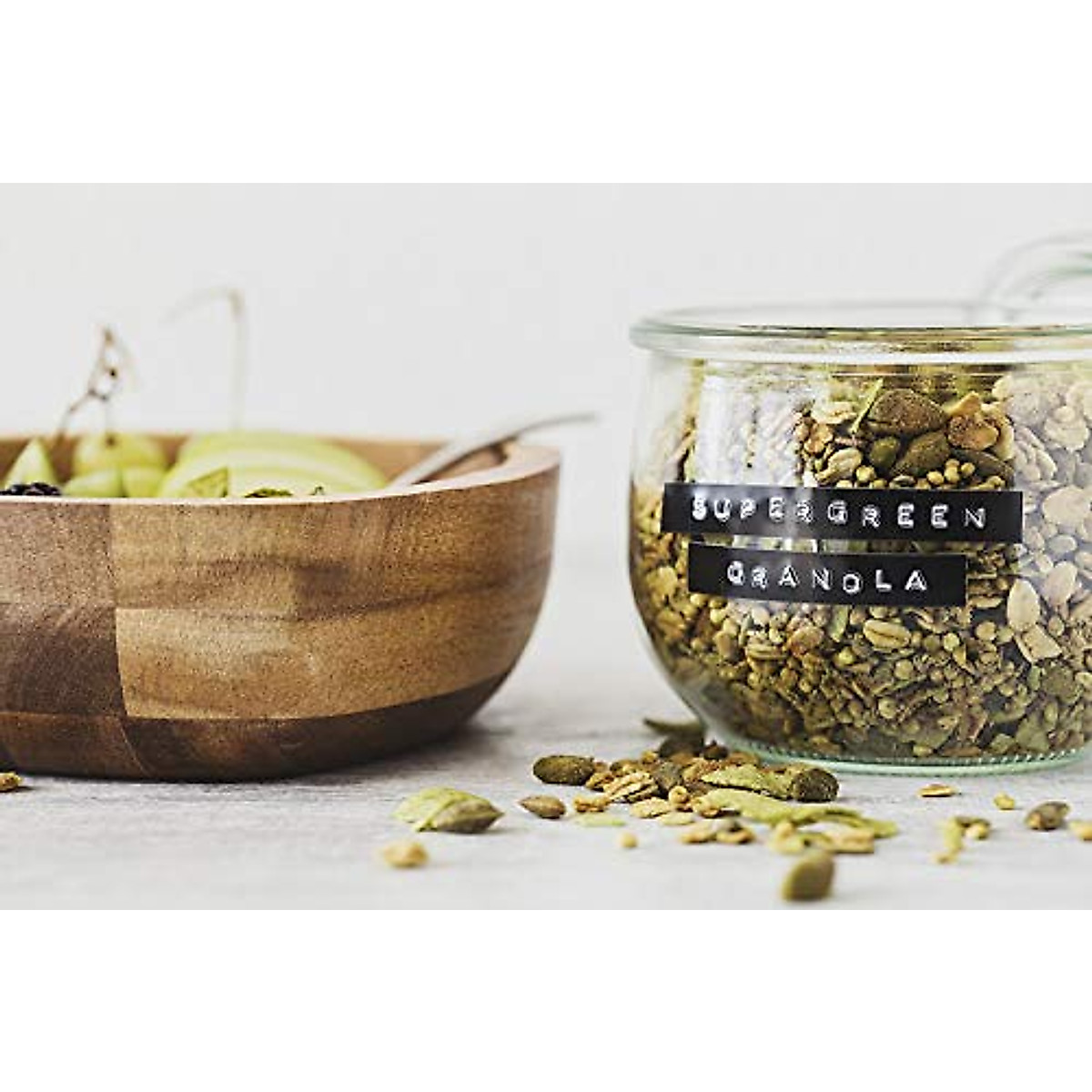 Weck Tulip Jars 744-19.6 fl. oz Food Storage Containers With Lids Airtight, Canning Jars, Spice Jars, Cereal Container and Sourdough Starter Jars - 2 Pack of 1/2 L Tulip Shape Glass Jars