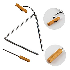 Musfunny Triangle Hand Percussion with Striker, Rhythm Steel Triangles Musical Instrument (8 inch)