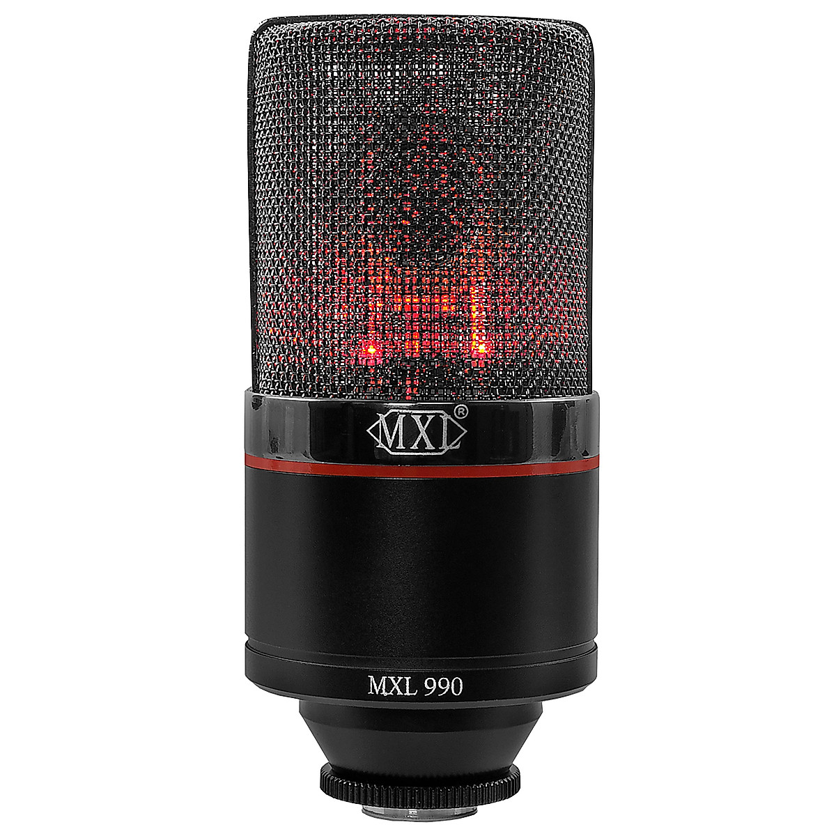 MXL 990 Condenser Microphone for Podcasting, Singing, Home Studio Recording, Gaming & Streaming | Red LED Lights | XLR | Large Diaphragm (Blaze)