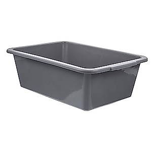 CHILDWEET Storage Bins Plastic Storage Tub Plastic Tubs Utility Tote Commercial Tote Tubs Utility Bus Box Storage Box Storage Basket Sink Household Wash Basin Grey White Storage Bins